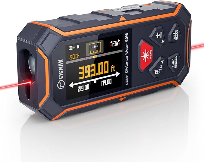 Dual Laser Measuring Tool, CIGMAN 393Ft Bilateral Laser Measurement To ...
