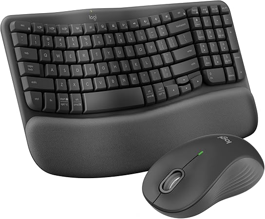 Logitech Wave Keys MK670 Combo, Wireless Ergonomic Keyboard with Signa ...