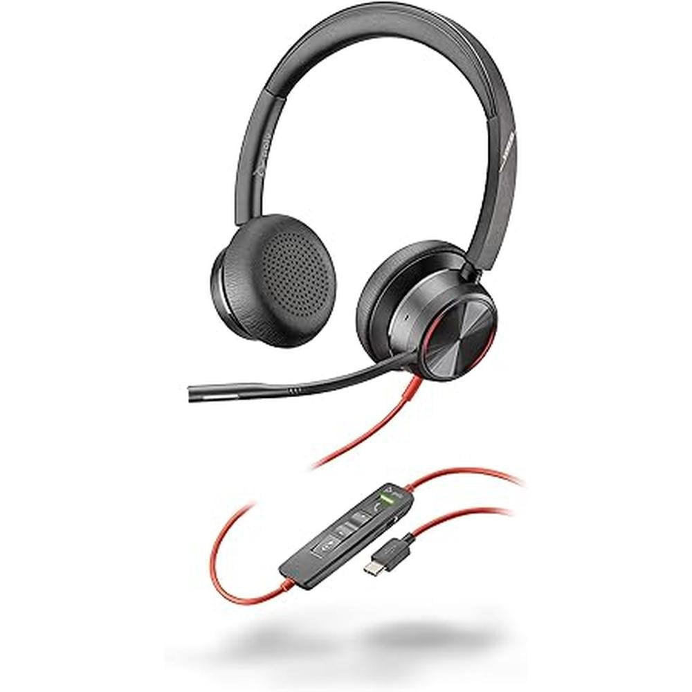 Plantronics Poly - Blackwire 8225 Wired Headset with Boom Mic Dual-Ear ...