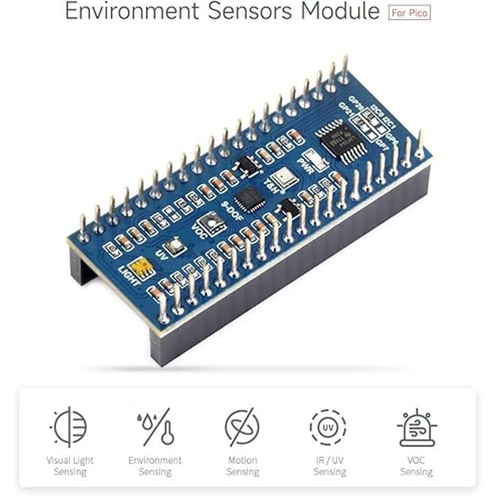 Waveshare Environment Sensors Module for Raspberry Pi Pico 2C Bus ...