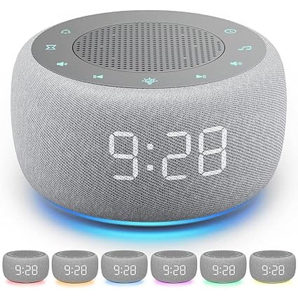 Buffbee Sound Machine & Alarm Clock 2-in-1, 18 Soothing Sound, 7 Night ...