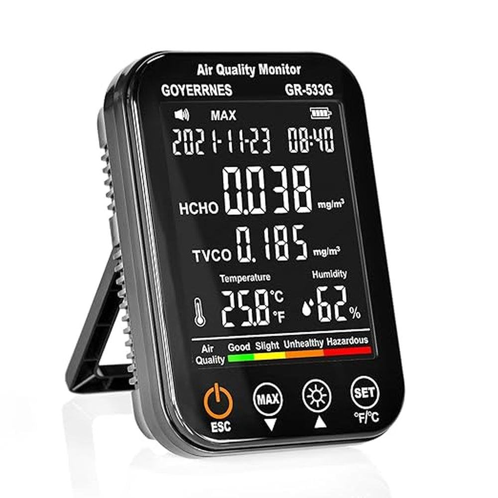 Air Quality Monitor, Professional Formaldehyde HCHO TVOC Humidity Temp ...