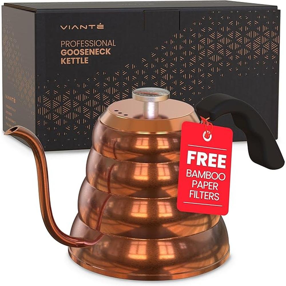 Vianté Gooseneck Stovetop Pour Over Coffee Kettle with Thermometer for ...
