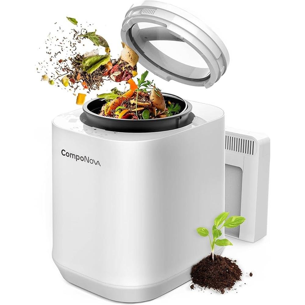 4L COMPONOVA Electric Composter for Kitchen, Countertop Compost Bin, S ...