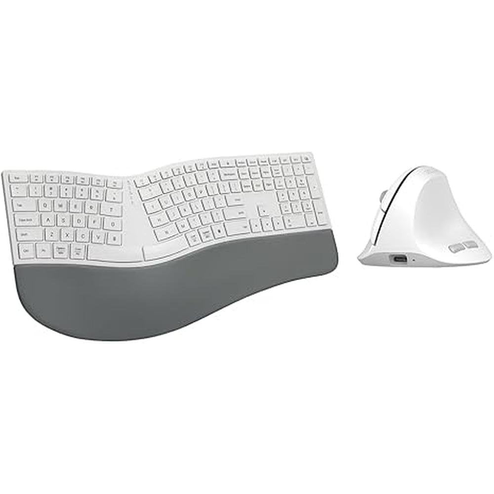 DeLUX Wireless Full Size Ergonomic Keyboard and Lightweight Vertical M ...
