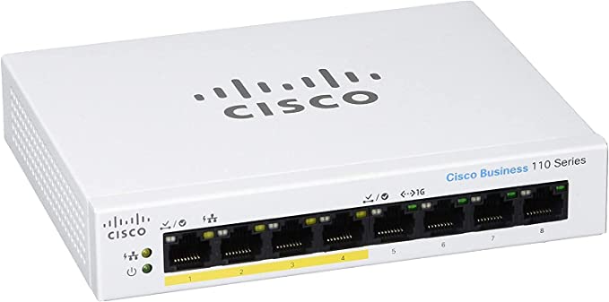 Cisco Business CBS110-8PP-D Unmanaged Switch, 8 Port GE, Partial PoE ...