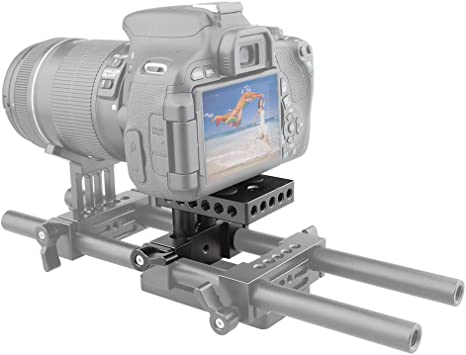 CAMVATE DSLR Baseplate Mount with Railblock Height Riser for 15mm Rail ...