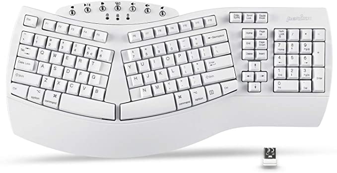 Perixx Periboard-612 Wireless Ergonomic Split Keyboard, US English Lay ...